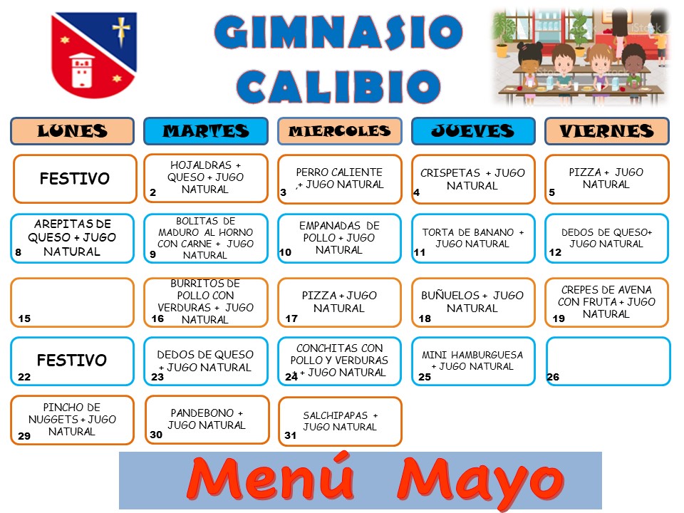 Menú Mayo